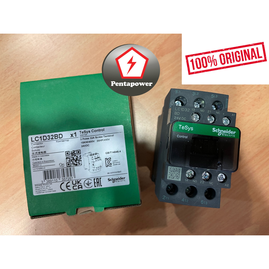 Schneider LC1D32BD 24VDC TeSys D contactor - 3P(3 NO) - AC-3 - = 440 V ...
