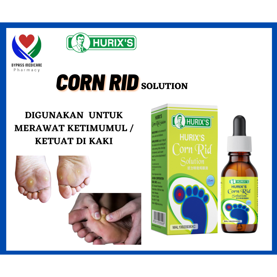 HURIX'S CORN RID SOLUTION 15ML MERAWAT KETIMUMUL / KETUAT DI KAKI ...