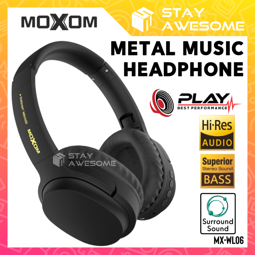 MOXOM Wireless Bluetooth Headphone SD Card Headset With Mic Black ...