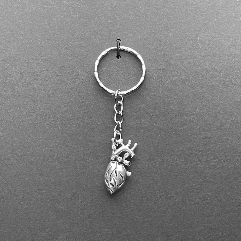 Anatomical 3D human heart keyring | realistic body part mini keychain ...