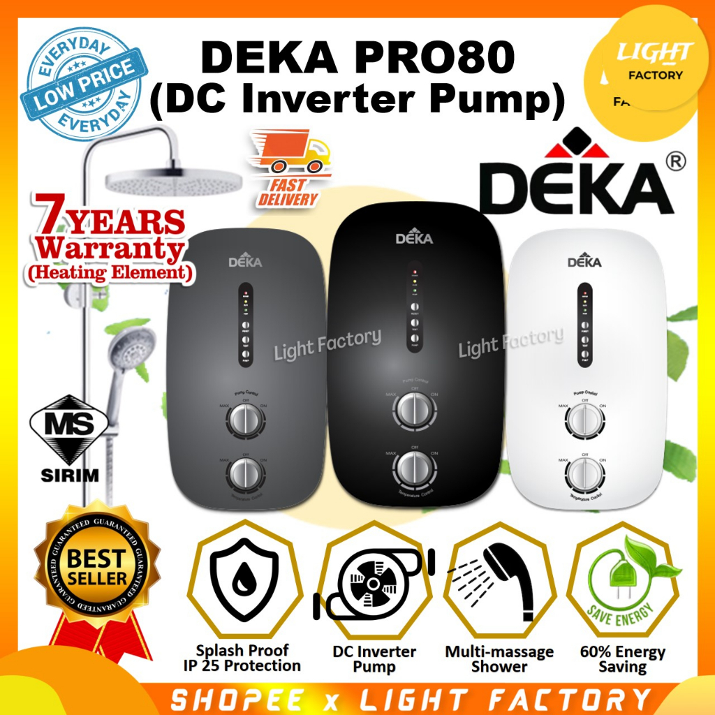 DEKA PRO80 Rainshower DC Pump Instant Water Heater DC Pump Inverter ...