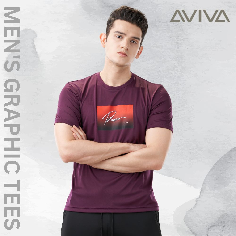 AVIVA Men's Graphic Short Sleeve Tee ( 8048 ) | Shopee Malaysia