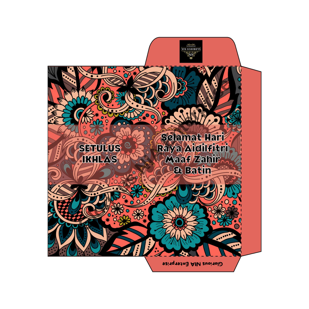 Design Sampul Duit Raya Angpau duit tak perlu lipat softcopy PDF saiz ...