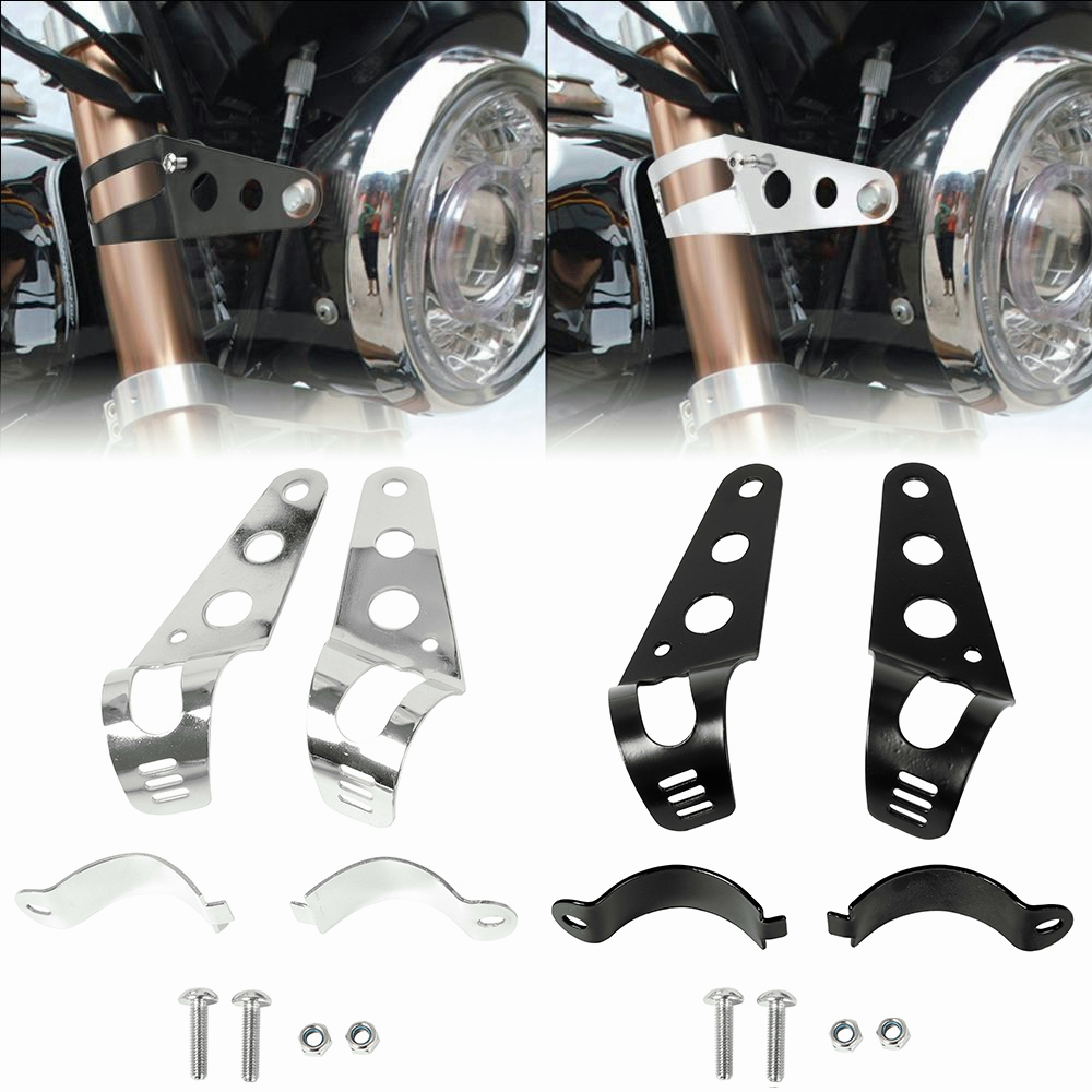 Motorcycle Headlamp Bracket Lampu Cafe Racer Bobber Brat headlight ...