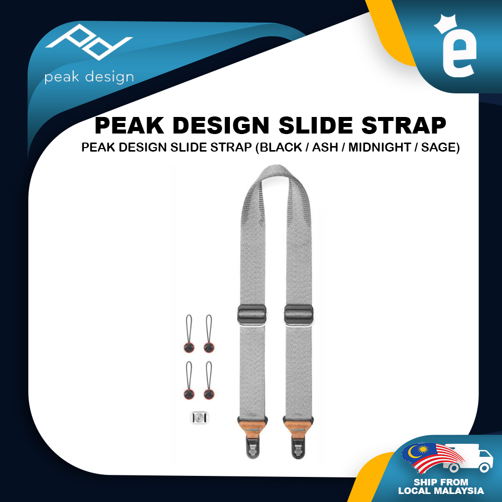 Peak Design Slide Strap - Black/Ash / Midnight / Sage (Limited Warranty ...