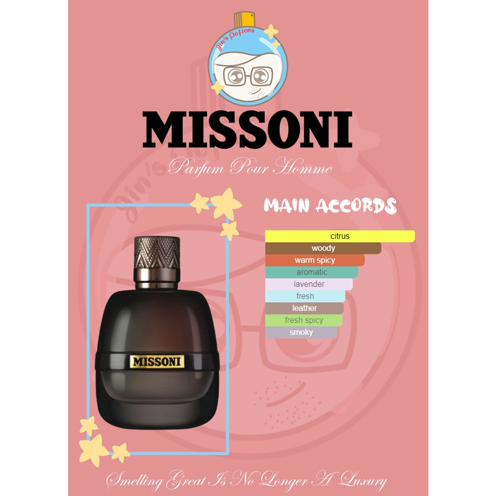 missoni parfum pour homme men perfume decant orignal ( similar to bdc ...