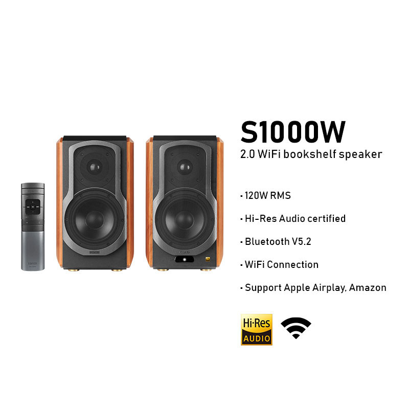 Edifier S1000W Bookshelf Speaker - Bluetooth 5.2 | WiFi | Hi-Res Audio ...