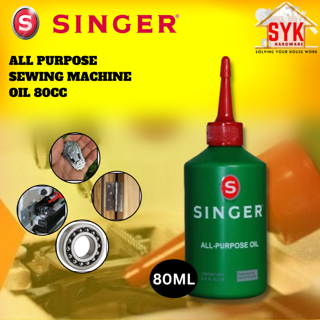 SYK Singer All Purpose Sewing Machine Oil 80cc MultiPurpose Oil Minyak ...