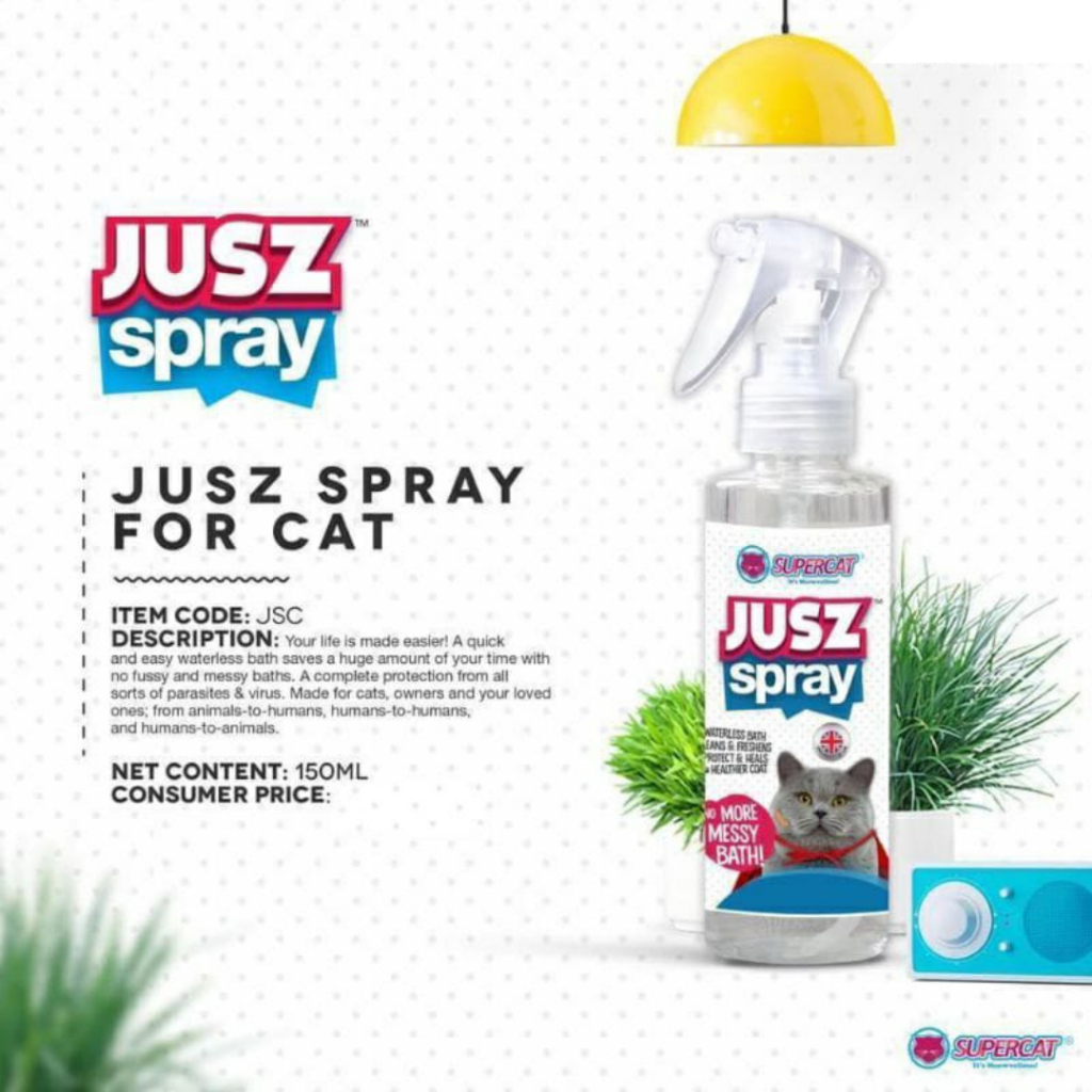 SUPERCAT Jusz Spray 150ML Anti Fungus, Fleas, Mites & Wounds Untuk ...
