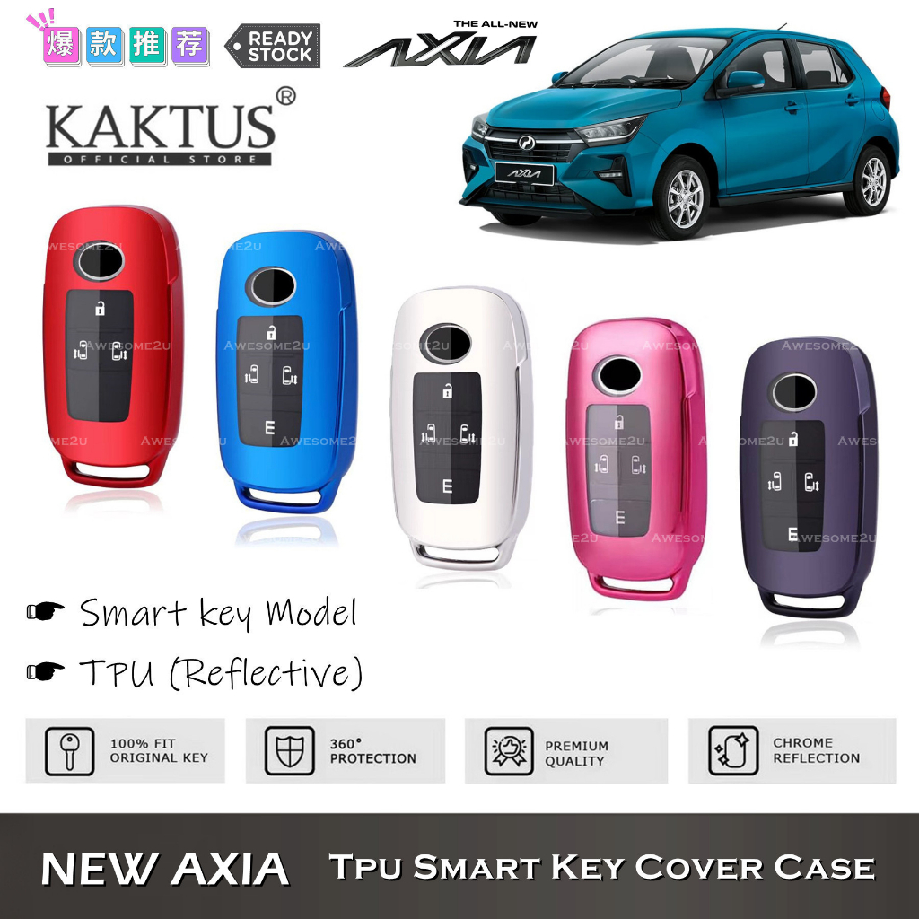 Awesome2u Perodua New Axia 2023 Car Key Cover Case Key Fob Case TPU ...