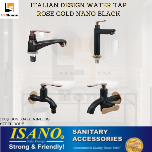 WATER TAP ROSE GOLD NANO BLACK MATTE ANTI RUST BASIN TAP KITCHEN COLD ...