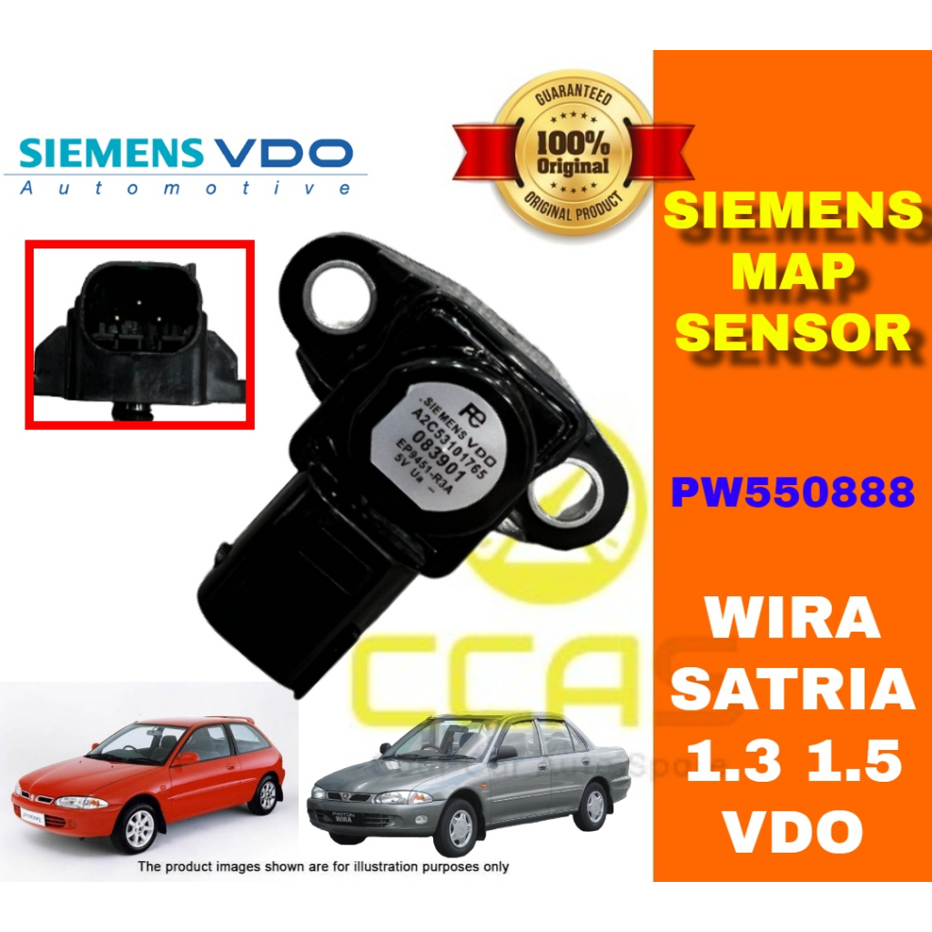 Map Sensor - Proton Wira Satria 1.3 1.5 4G13 4G15 VDO - PW550888 ...
