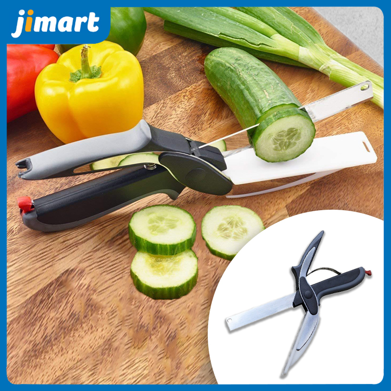 Jimart Clever Cutter 2 IN 1 Kitchen Knife and Chopping Board Scissors ...
