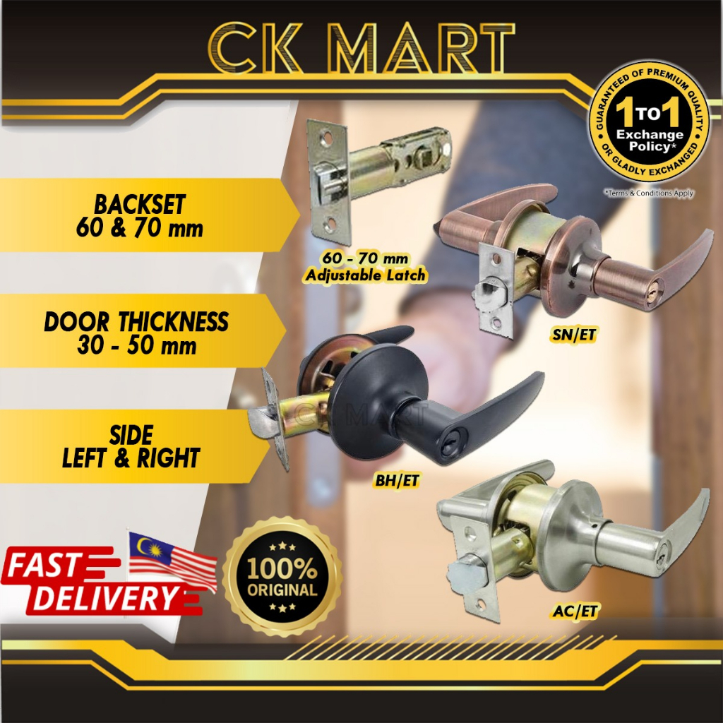 JTC 6491 Hard-Lock Tubular Lever Cylindrical Lock Set Door Lock Door ...