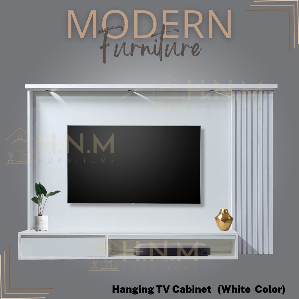 [HNM PERABOT] Modern Wall Mounted Tv Cabinet / Kabinet Tv Gantung ...
