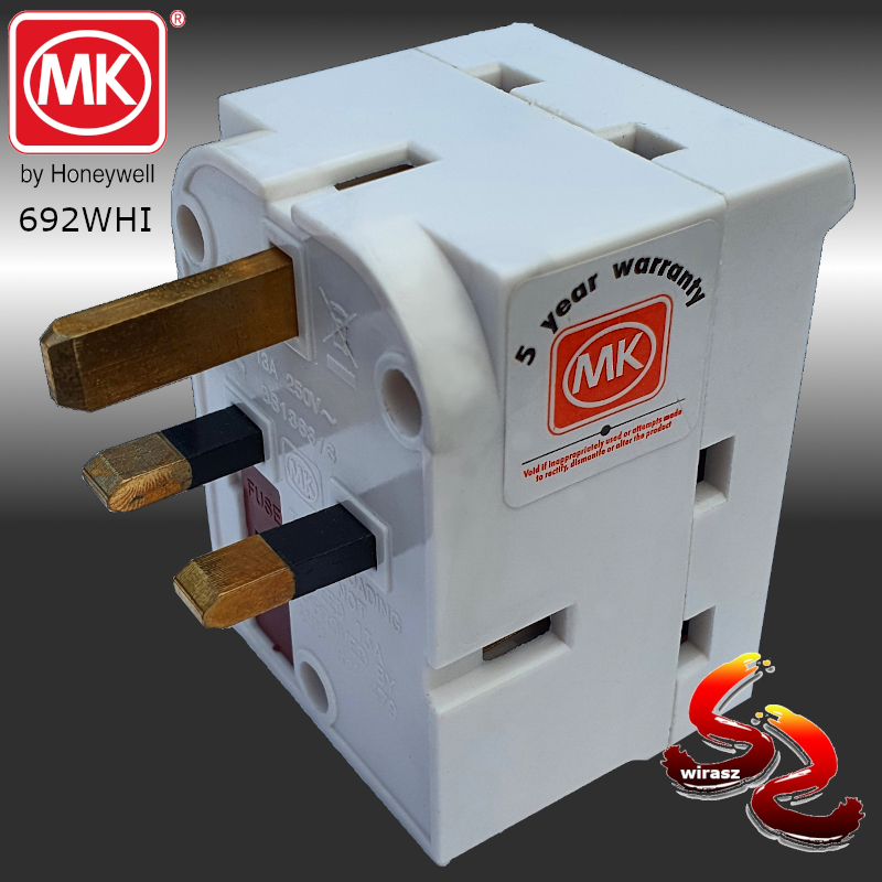 MK by Honeywell 3 way adaptor 13A Fused with SIRIM Approved HEAVY DUTY ...
