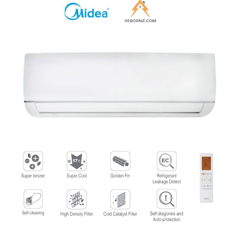 Midea Split Unit Aircond Fairy Series R32 Standard 1.0 ~ 2.5hp | Shopee ...