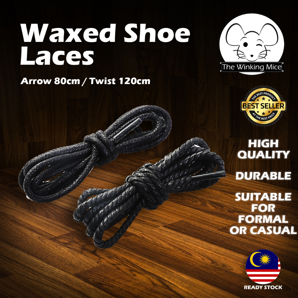 [Premium] Arrow/Twist Wax Shoe Lace Arrow 80cm / Twist 120cm | Shopee ...