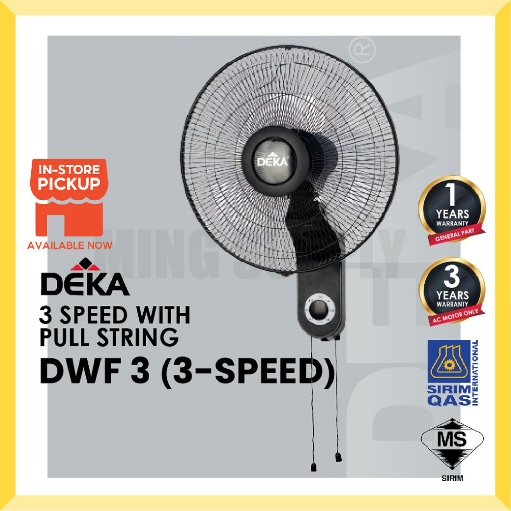 MS_ SIRIM DEKA Fan DWF3 Wall Fans 3 Blades 3 Speed AC Motor Remote ...