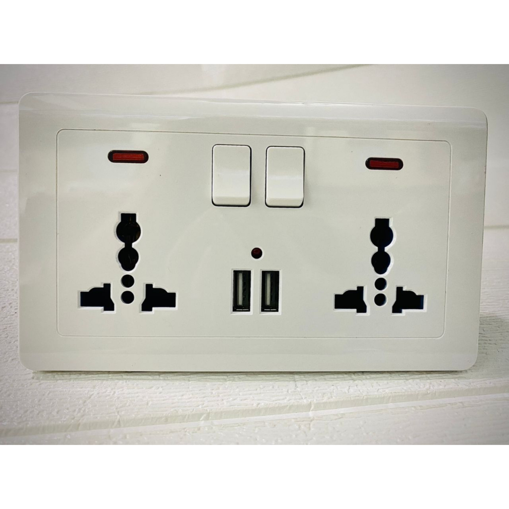 Plug socket universal 3pin 5pin 8pin single / double switch socket 13a ...