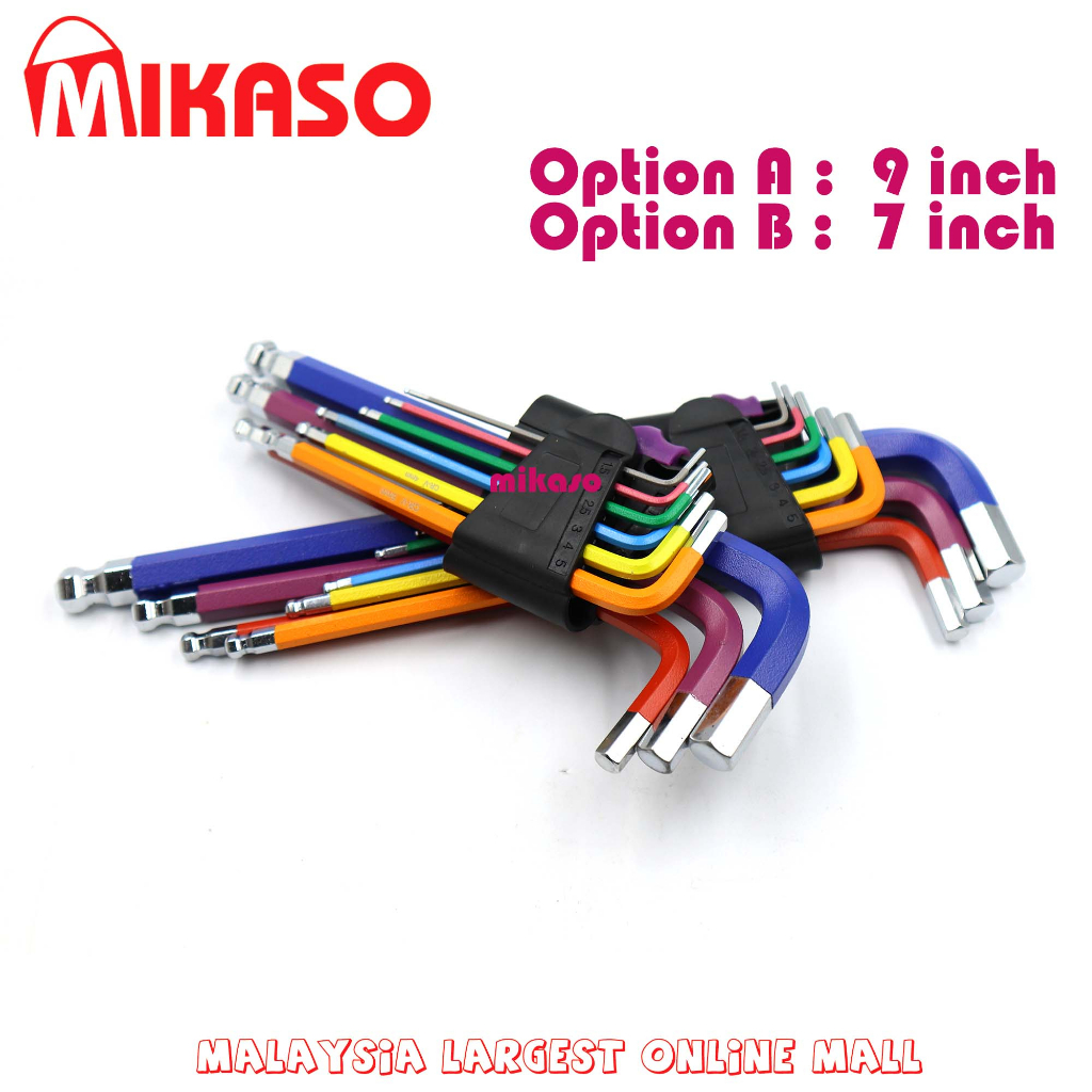 [mm] Hex Allen Key Set Ball End Allan Alan Keys 9 pieces MIKASO ...