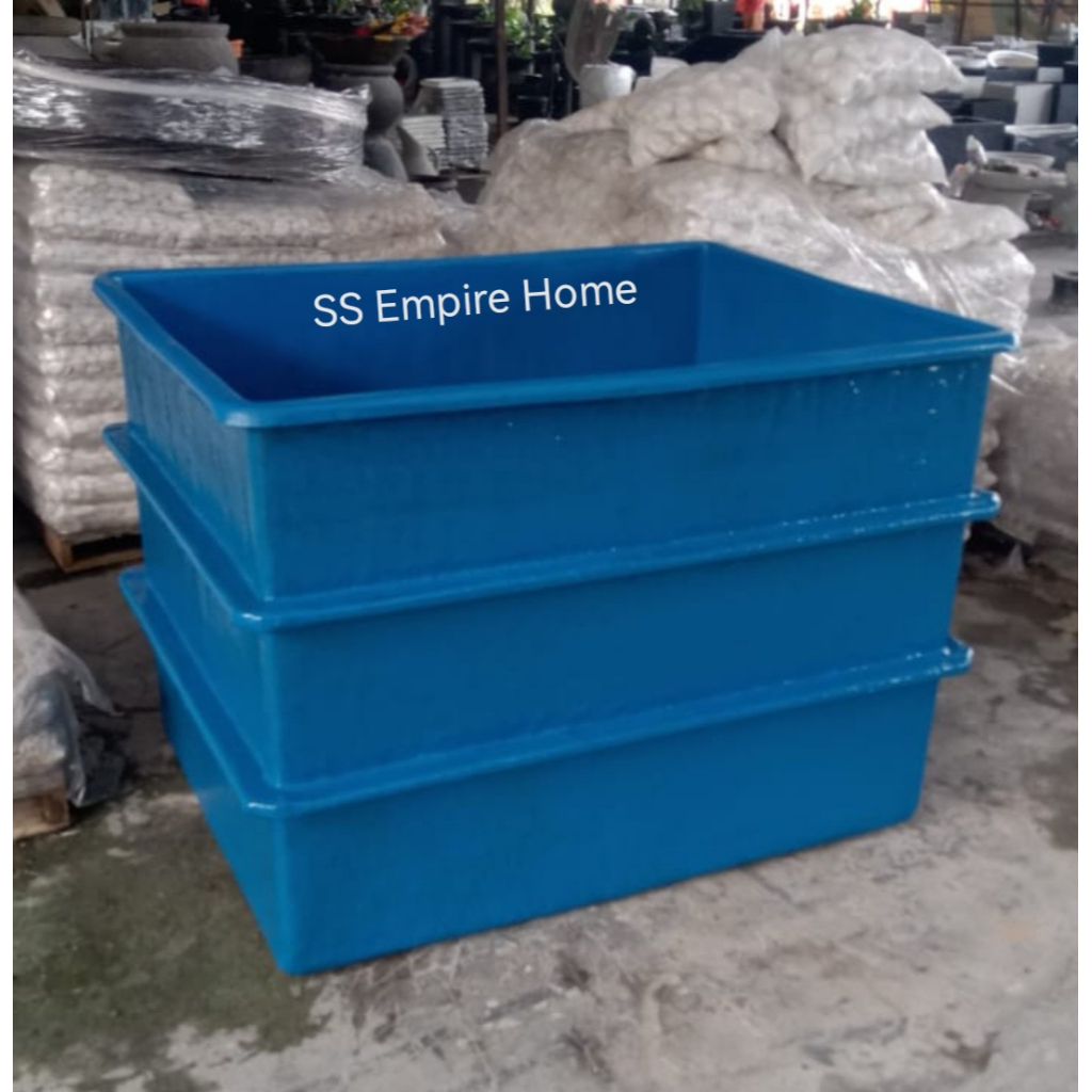 NEX 4 x3x3 Blue Fiberglass Fish Tank Water Pond Aquarium Heavy Duty ...