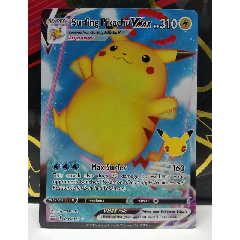 Pokémon 25th Anniversary - Surfing Pikachu Vmax / Surfing Pikachu V ...