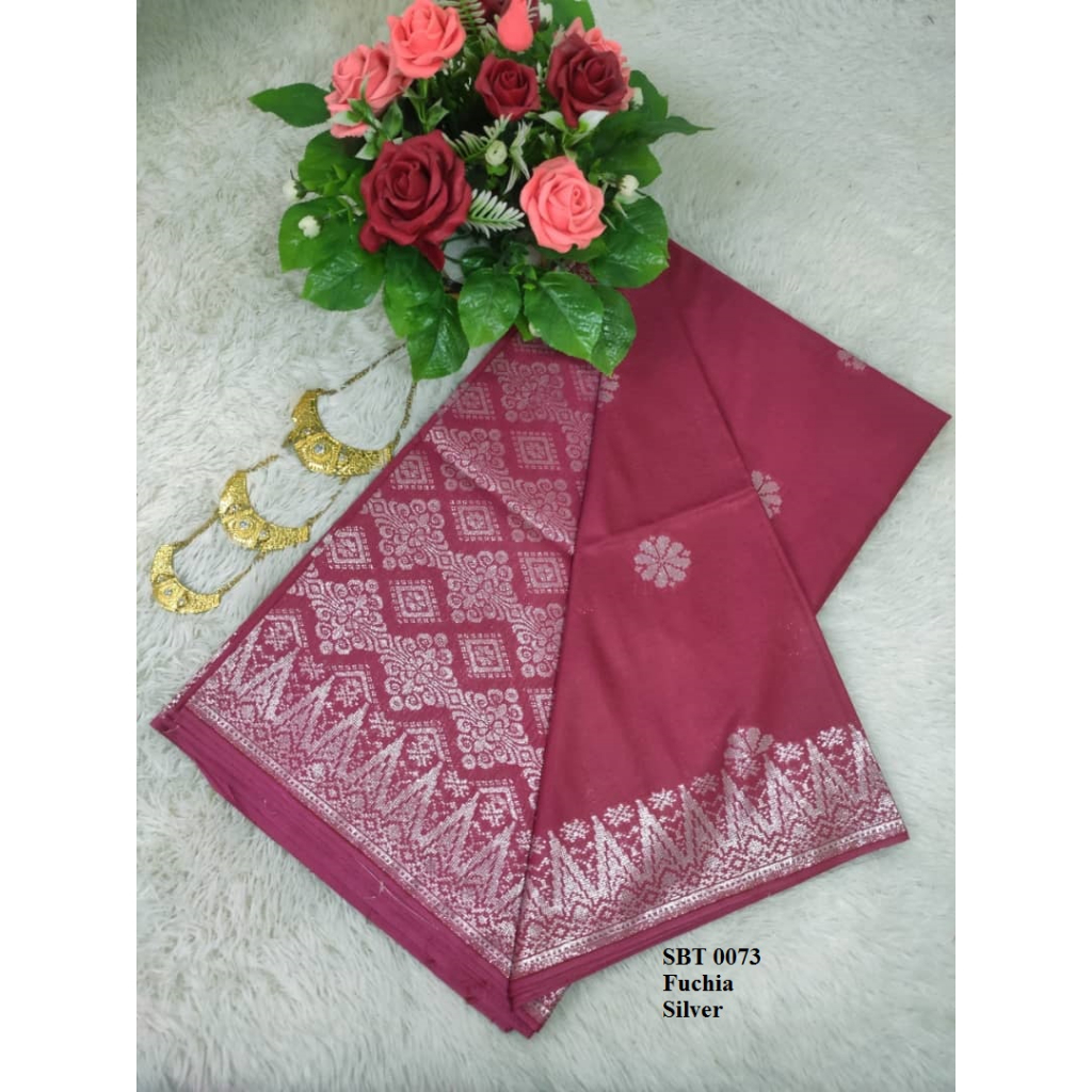 Songket Bunga Tabur Sepasang 4.25meter (PINK) | Shopee Malaysia