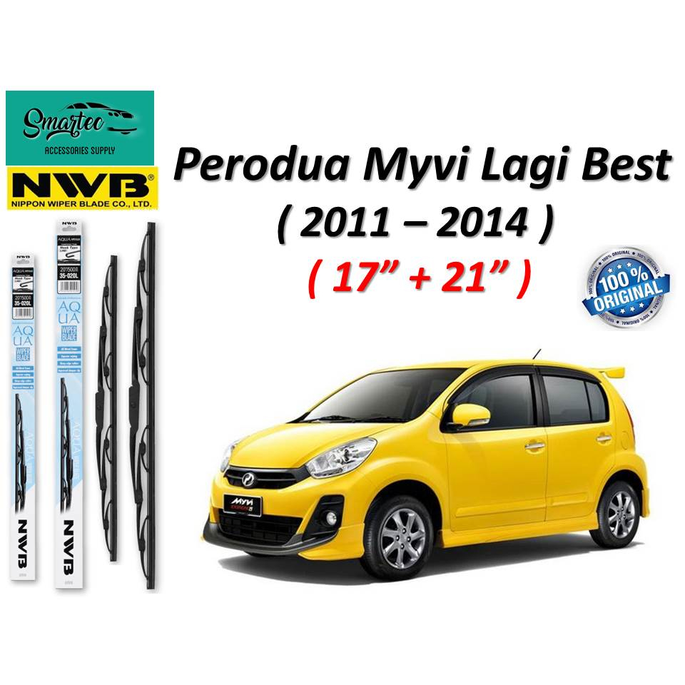 NWB Aqua Graphite Wiper Blade For Perodua Myvi Lagi Best Year 2011 - 2014 ( 17" + 21" ) | Shopee ...