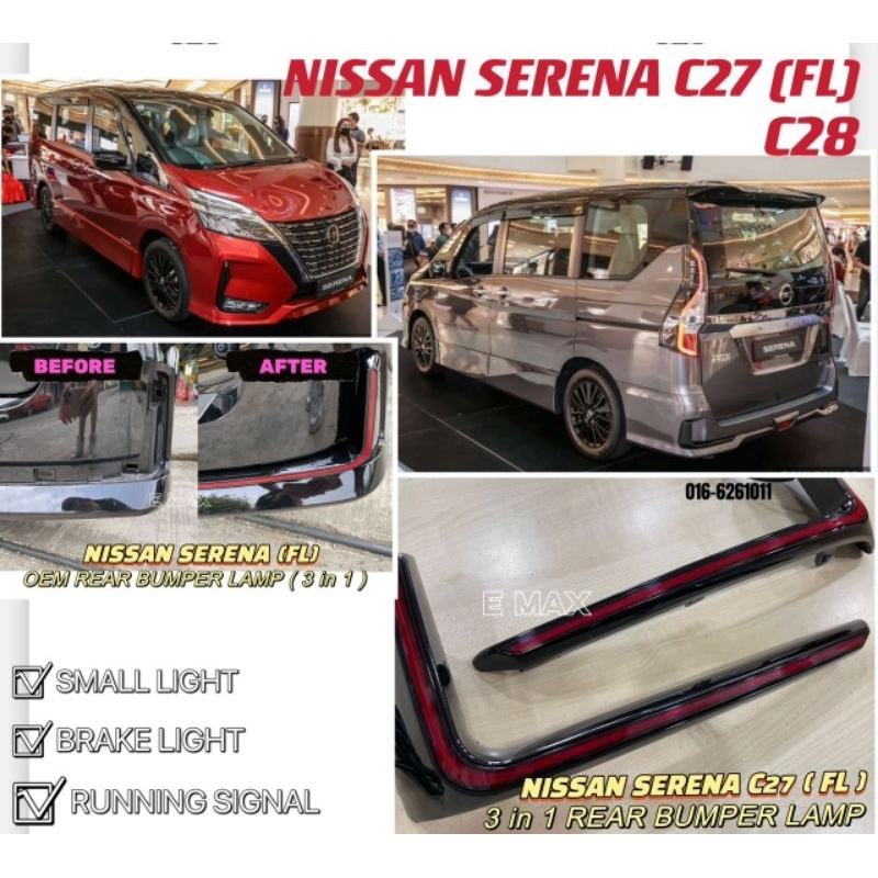 NISSAN SERENA C27 C28 OEM 3 in 1 REAR BUMPER LAMP LIGHT RUNNING SIGNAL | Shopee Malaysia