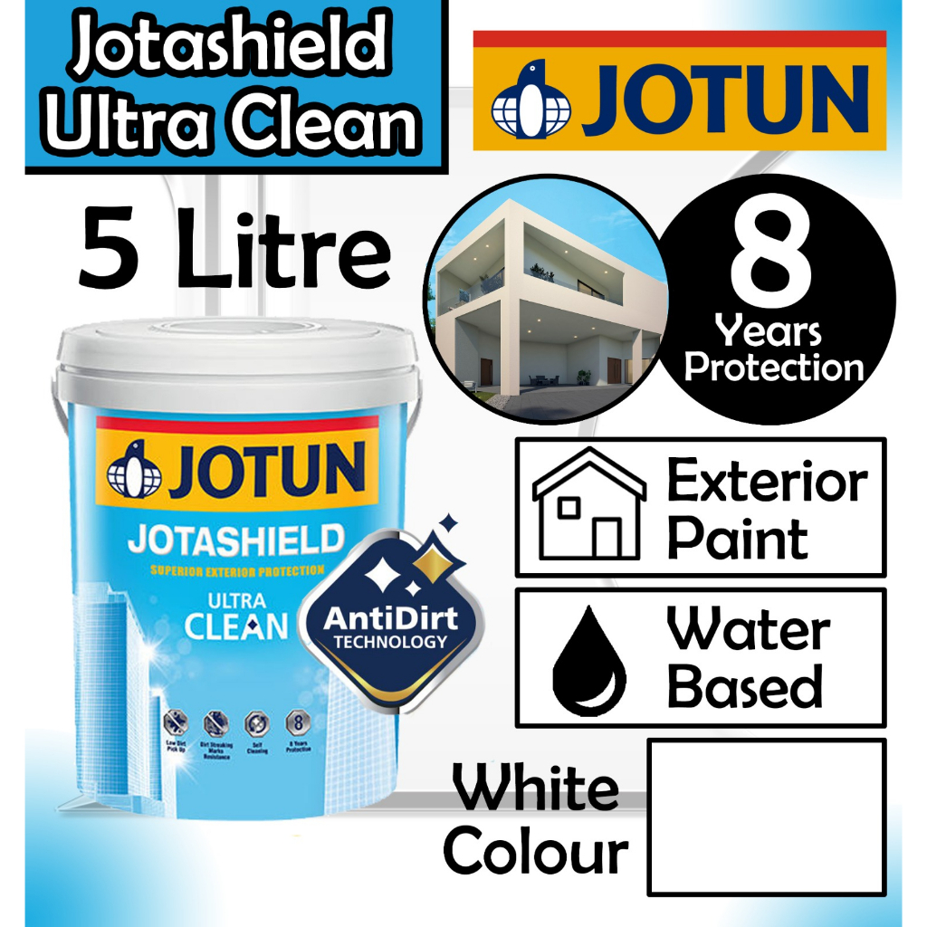 Jotun Jotashield Ultra Clean White 5L Topcoat Exterior Paint Exterior ... Jotun Jotashield Ultra Clean White 5L Topcoat Exterior Paint Exterior ...