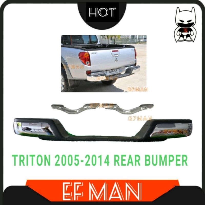 MITSUBISHI TRITON L200 2005-2014 REAR BUMPER WITH BRACKET CHROME BESI ...