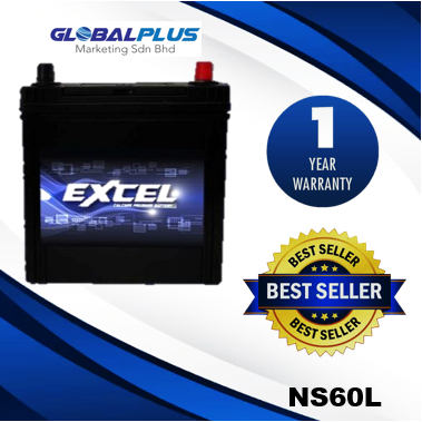 EXCEL NS60L MAINTENANCE FREE BATTERY (Bateri Kering) Car Battery for Proton Waja, Savvy, Iswara ...