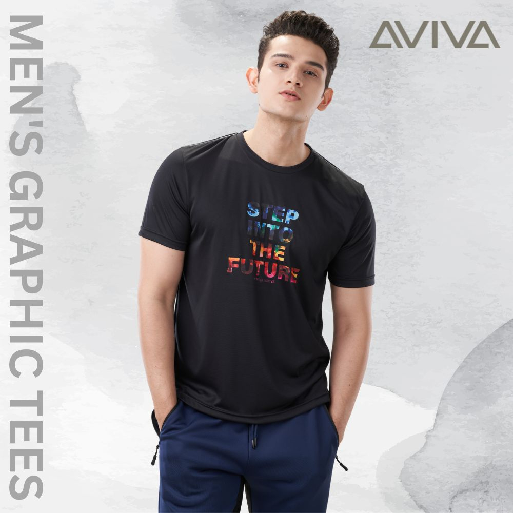 Aviva Men's Graphic Short Sleeve Tee 8045 | Shopee Malaysia