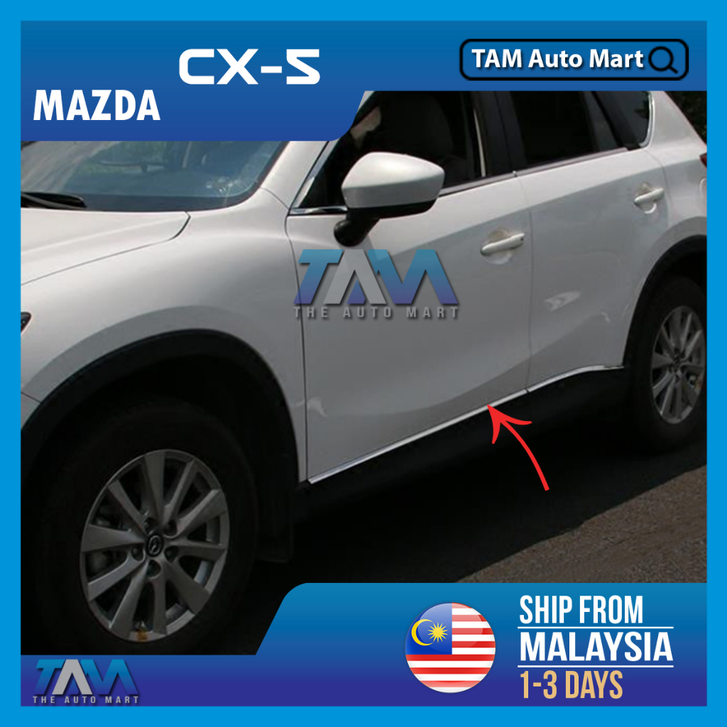 Mazda CX5 CX-5 KE Skirting Chrome Side Body Moulding Anticollision Trim ...