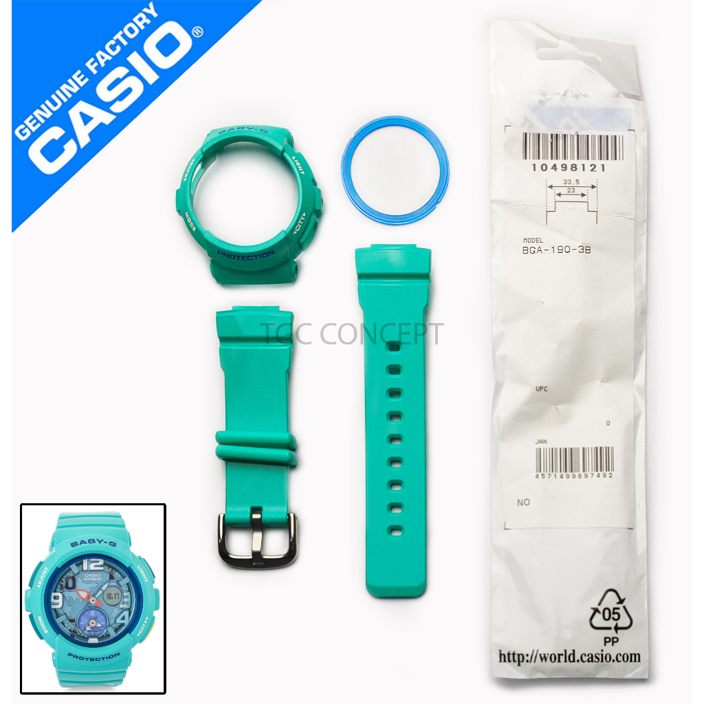 ORIGINAL BAND & BEZEL REPLACEMENT PARTS FOR CASIO BABY-G BGA-190-3B ...