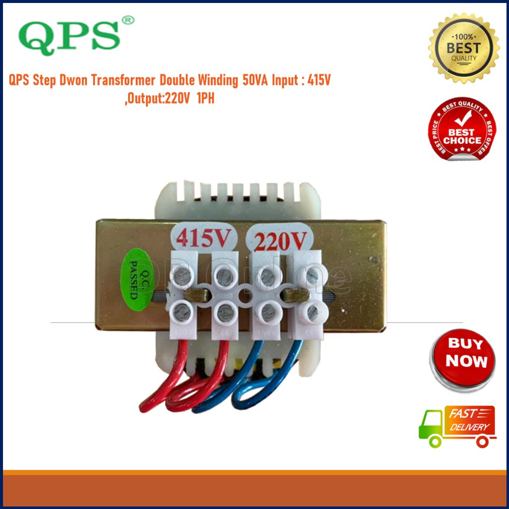 Qps Step Down Transformer Double Winding 1phase 50va Input 415v Output