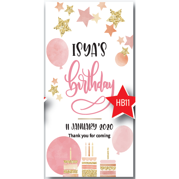 Happy Birthday Sticker / Selamat Hari Jadi Sticker / Sticker Kotak ...