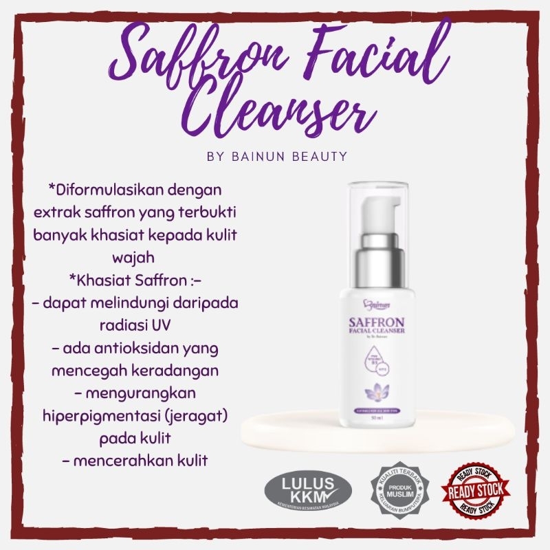 Saffron Facial Cleanser by Bainun Beauty _ dengan kebaikan pati saffron ...