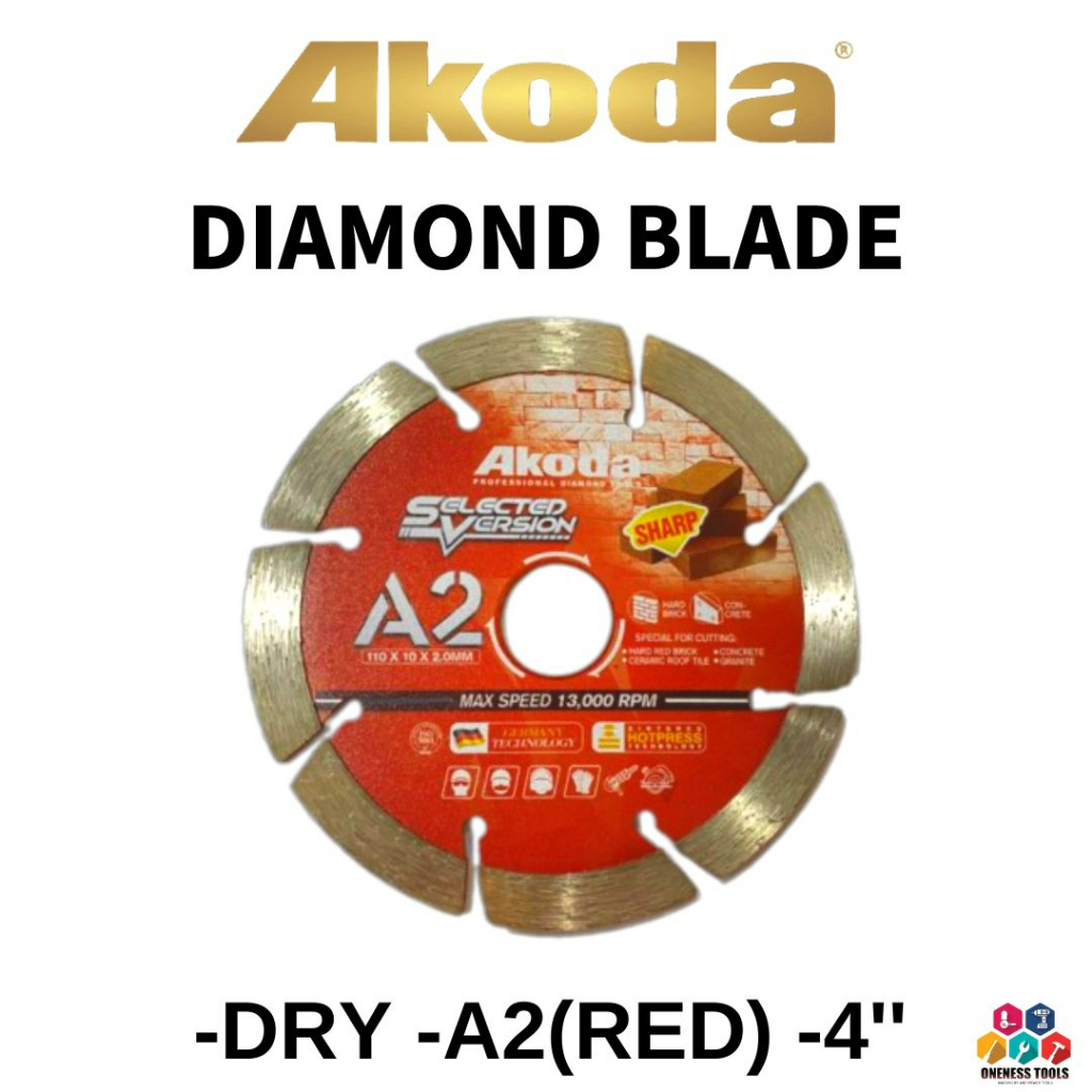 ''AKODA'' DIAMOND BLADE -DRY -A2(RED) -4'' | Shopee Malaysia