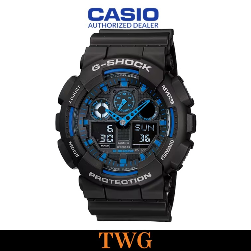 Casio G-Shock GA-100-1A2 Black Resin Band Men Sports Watch | Shopee ...