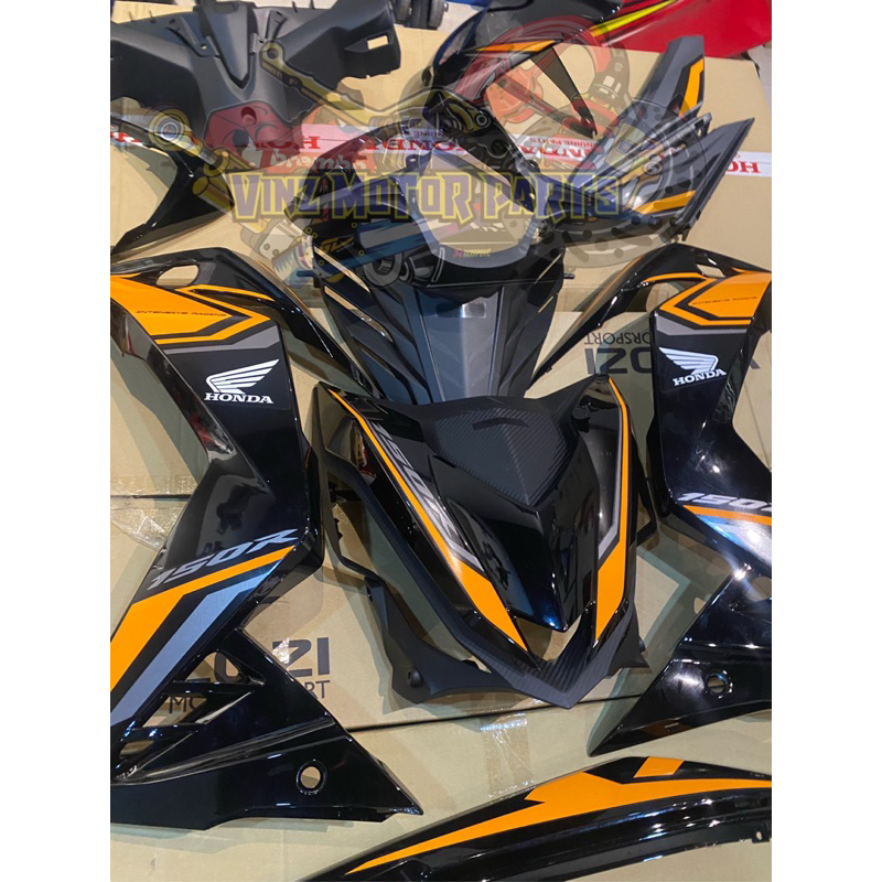 honda rs 150 r coverset rs 150 hitam oren | Shopee Malaysia