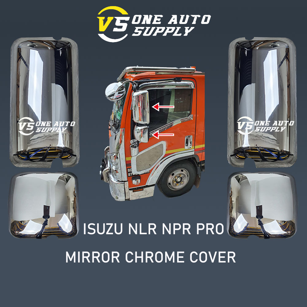ISUZU NLR PRO NPR PRO NPR150 MIRROR CHROME COVER KROME COVER CERMIN ...