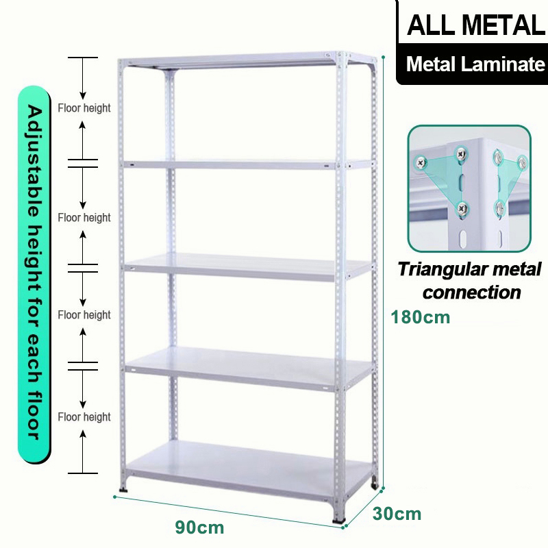 💖Adjustable💖4/5 Tier Metal Boltless Rack Home Kitchen Store Storage ...