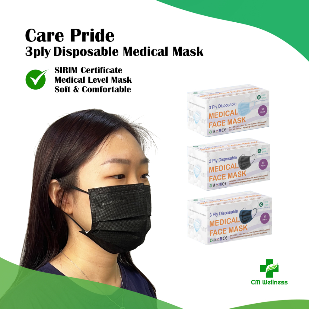 CARE PRIDE 3ply Disposable Medical Mask (50 Pcs/Box) | Shopee Malaysia