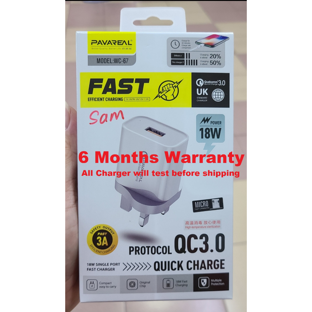 charger fast efficient charging 18W single port fast charger QC3.0 ...