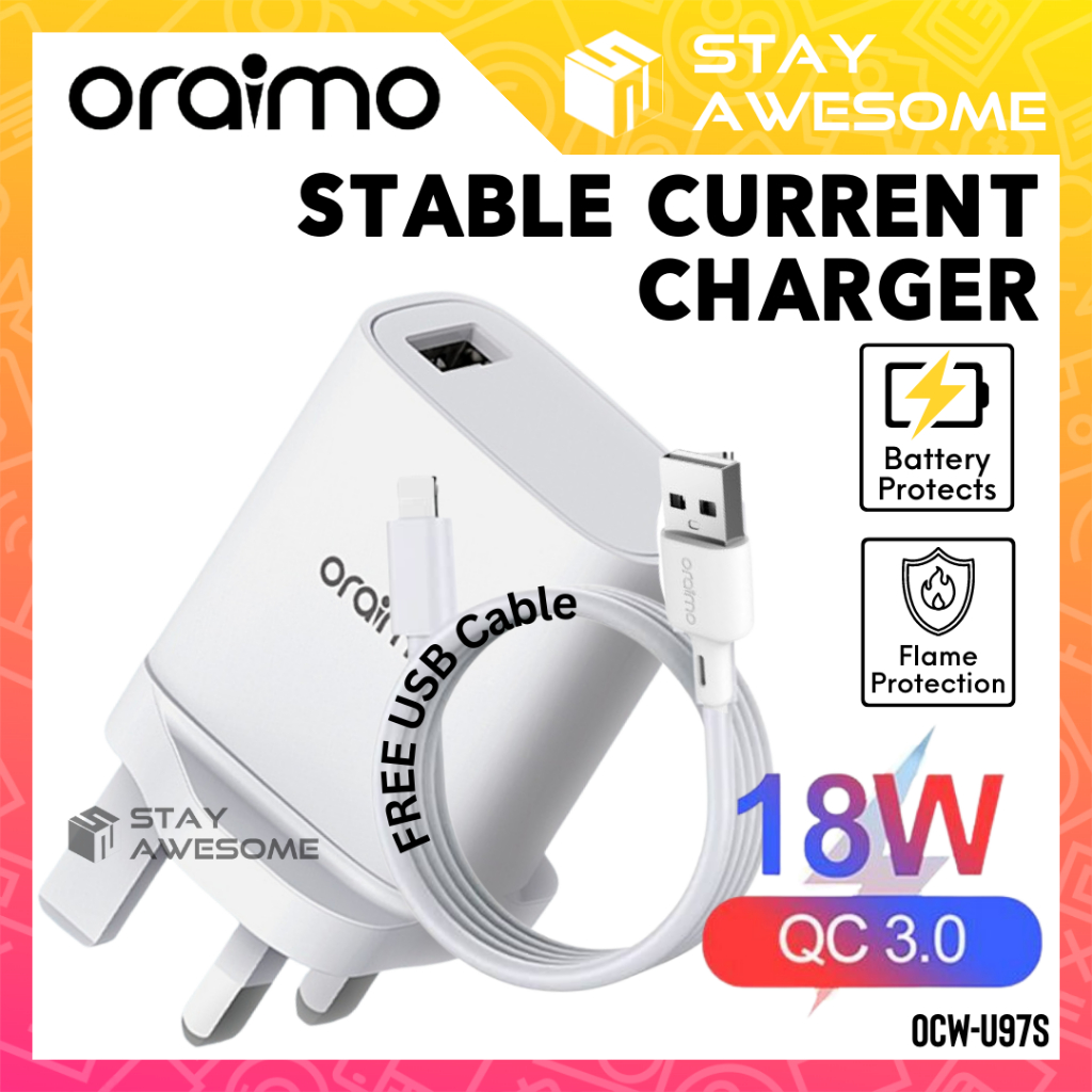 ORAIMO Power Adapter Fast Charger 3A Quick Charge 18W USB Android Wall ...