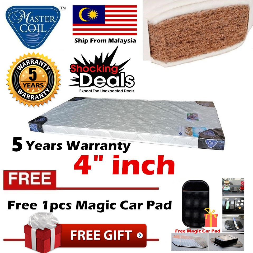 🇲🇾 🔥Masterfoam Mastercoil 🔥 4 Inch Coconut Fibre Mattress Single Size ...