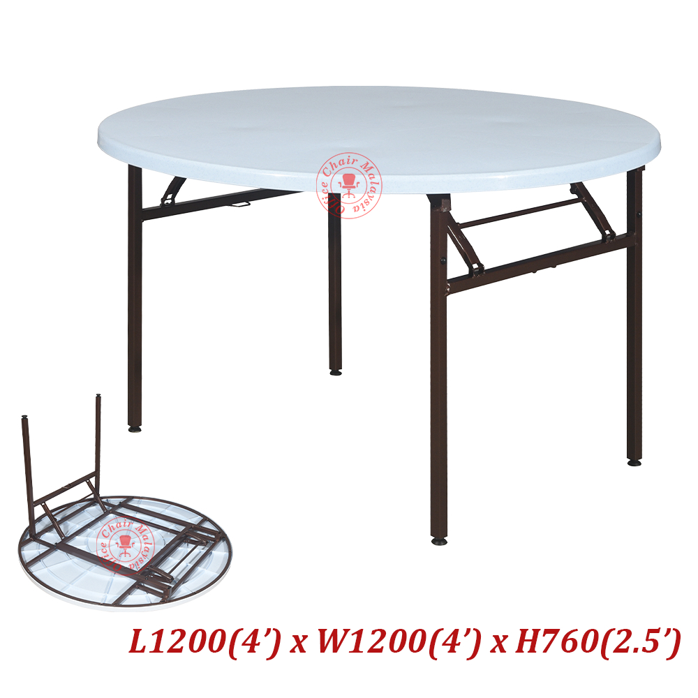 Round Foldable Table / PVC Round Folding Table / Meja Lipat / Meja ...