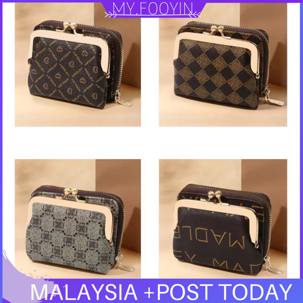 P12 READY STOCK Korean Cute Women's Pu Short Purse Mini Ins Student Two ...